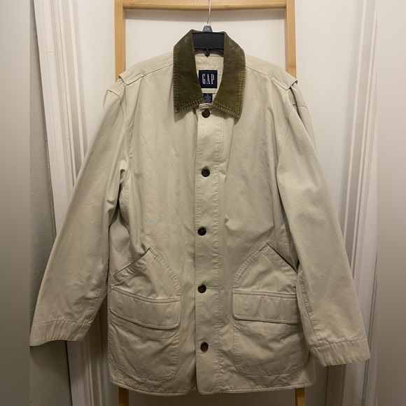GAP | Jackets & Coats | Vintage Gap Jacket Men Xl Khaki Field Barn Chore Coat Lined Corduroy ...
